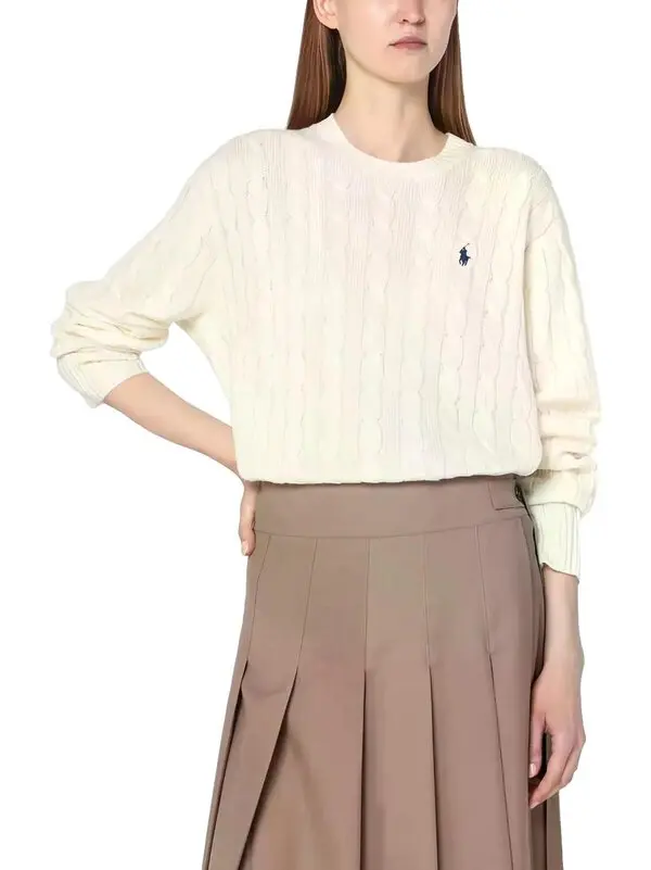 Polo Ralph Lauren Cable-knit Crew-neck Sweater - Neutrals