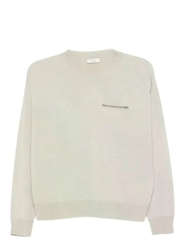 Peserico Embellished Crew Neck Sweater - Green