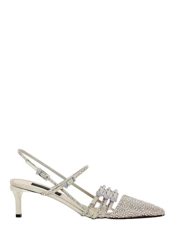 Philipp Plein Rhinestone-embellished Slingback Pumps - Neutrals