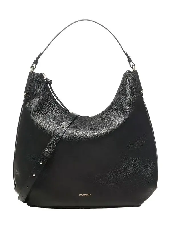 COCCINELLE Malory Grained-leather Shoulder Bag - Black