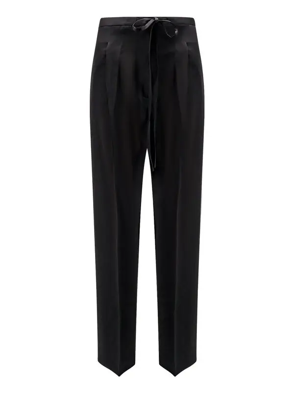 RÓHE Relaxed Satin Trousers - Black