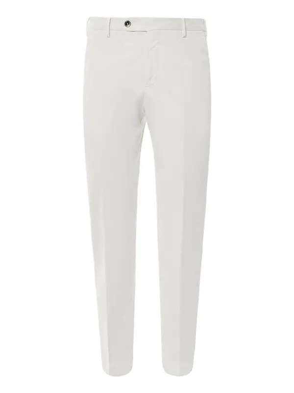 PT TORINO Style Stretch Cotton Master Fit Trousers - White