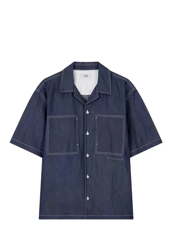 STUDIO TOMBOY Two-pockets Short-sleeve Shirt - Blue