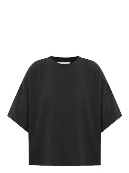 Fear Of God Essentials Top Jersey Crewneck Sweatshirt T-shirt - Jet Black