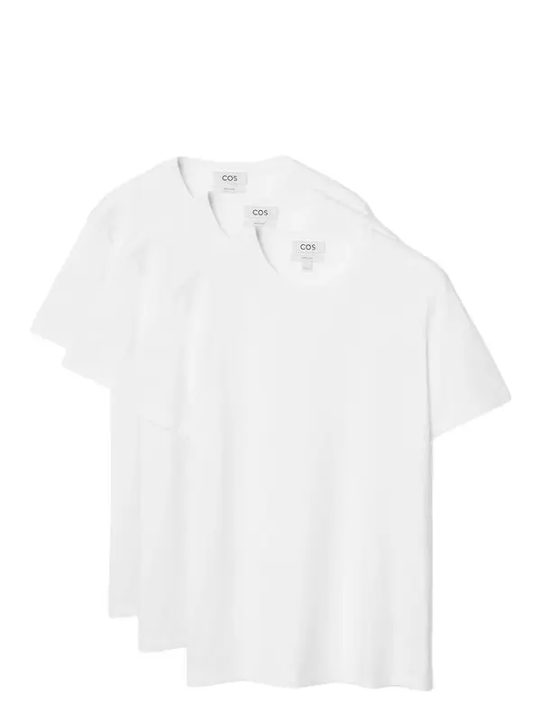 Cos 3-pack Cotton Crew-neck T-shirts - White