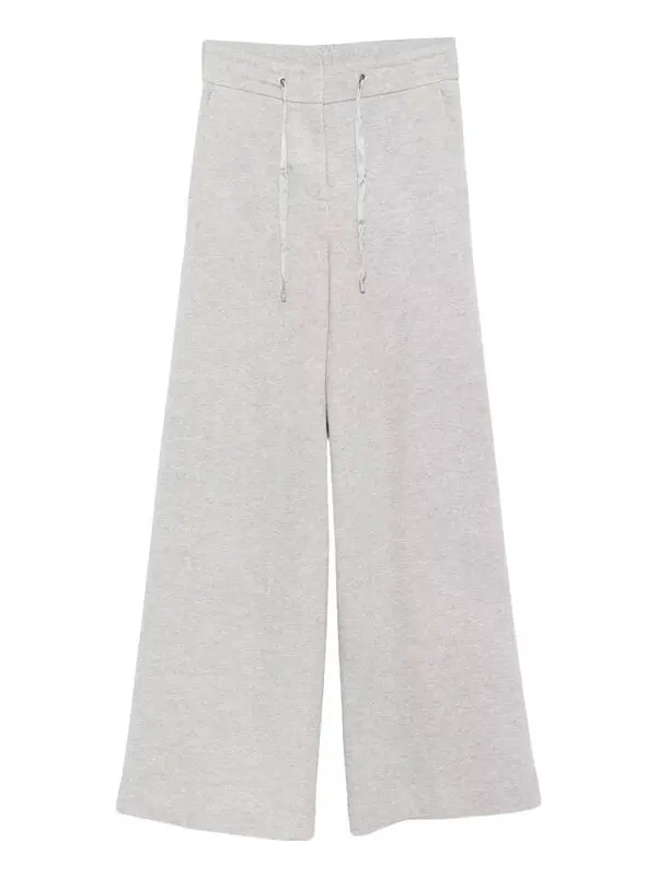 Peserico Drawstring-waist Wide-leg Trousers - Grey
