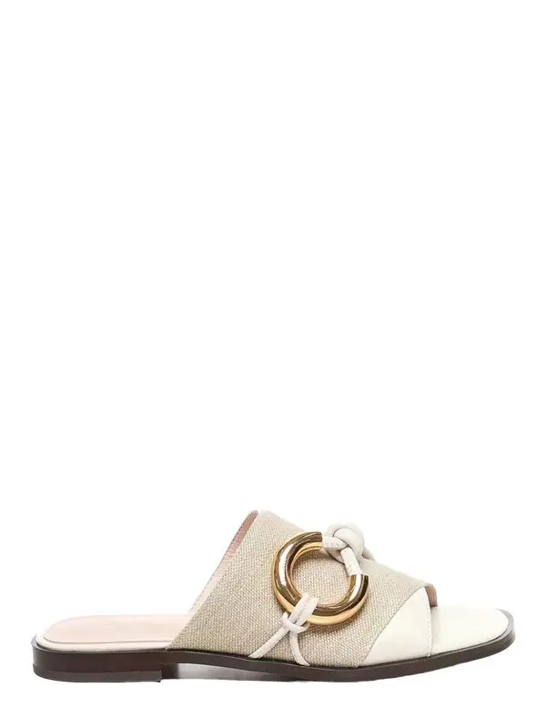 COCCINELLE Carmy Metal-ring Leather Sandals - Neutrals