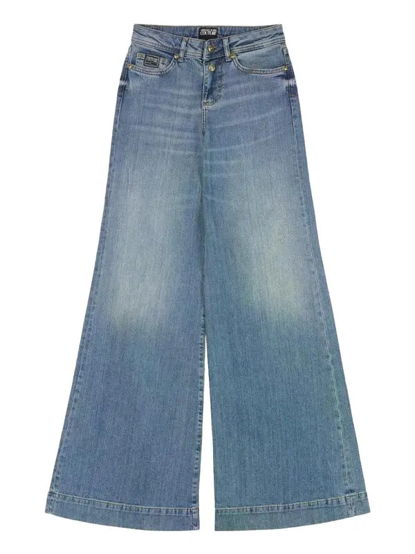 Versace Wide-leg Five-pocket Jeans - Blue