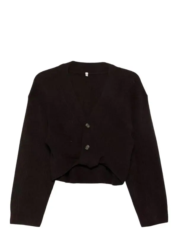 R13 Button-front Cropped Cardigan - Brown
