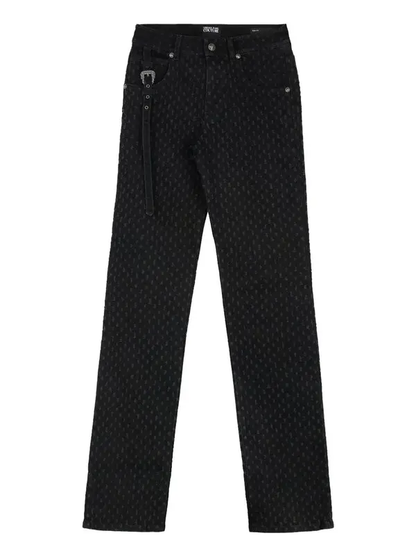 Versace High-rise Straight Leg Trousers - Black