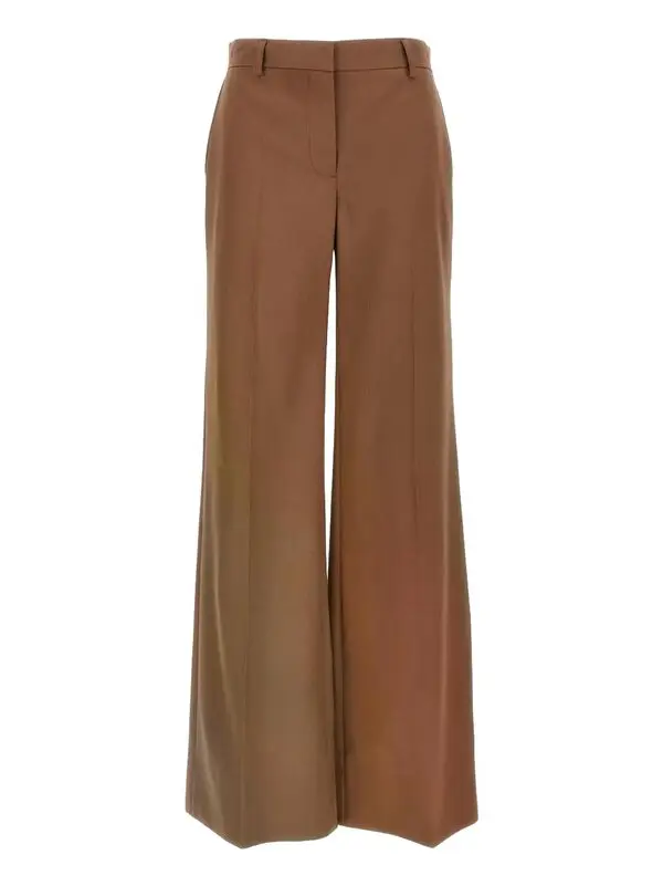 Stella McCartney Pleated Flared Trousers - Brown