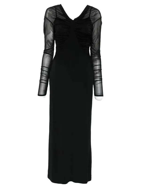 Max Mara Off-shoulder Draped Dress - Black