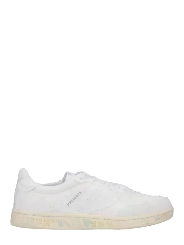 Premiata Bskt Clayd Frayed-detail Sneakers - White