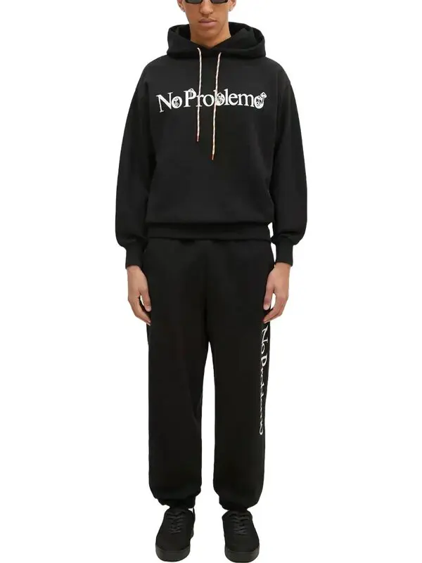 Aries Slogan-print Sweatpants - Black