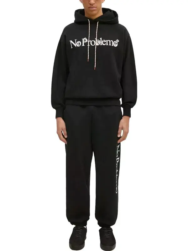 Aries No Problem Drawstring Hoodie - Black
