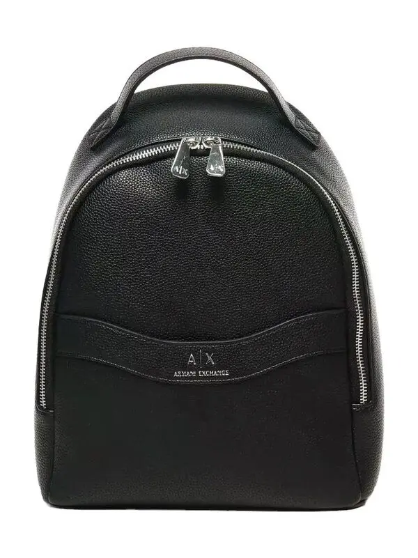 Armani Exchange Logo-plaque Backpack - Black