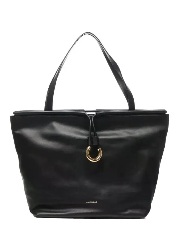 COCCINELLE Logo Plaque Tote - Black