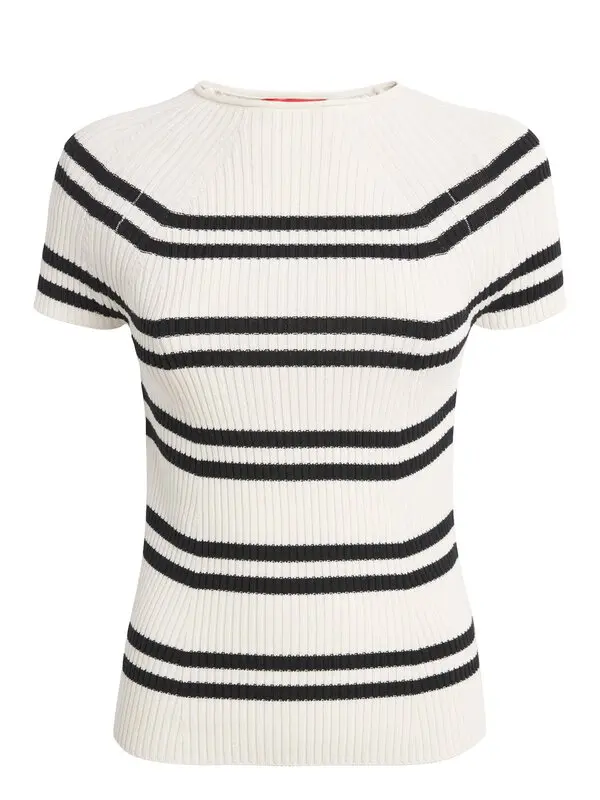 Max & Co. Stripe Short-sleeve Sweater - White