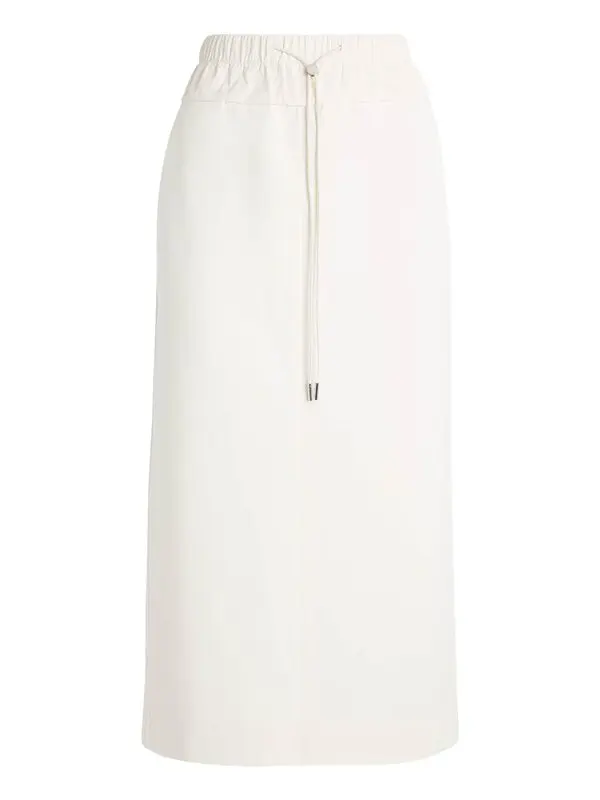 Max & Co. Cotton-blend Jersey And Canvas Midi Skirt - White