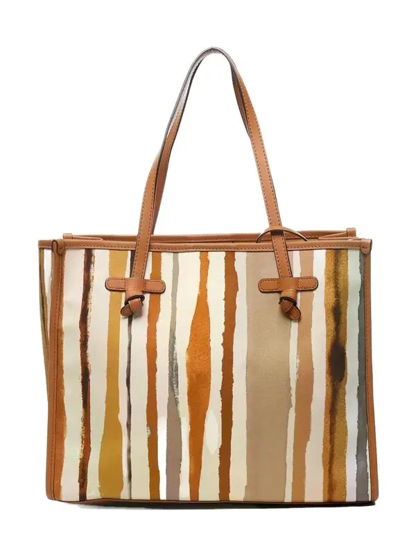 GIANNI CHIARINI Marcella Striped-print Tote Bag - Brown