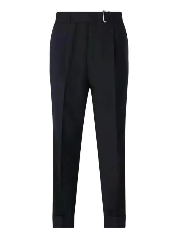 Officine Générale Pleated Belted Trousers - Blue