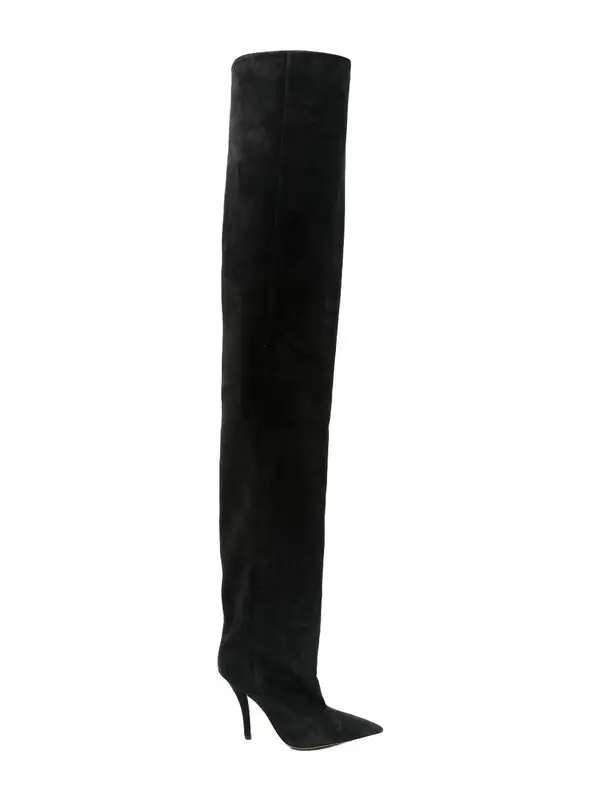 Paris Texas 110mm Suede Boots - Black