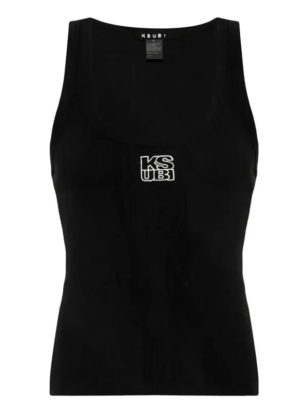 Ksubi Stacked Origin Ribbed Tank Top - Black