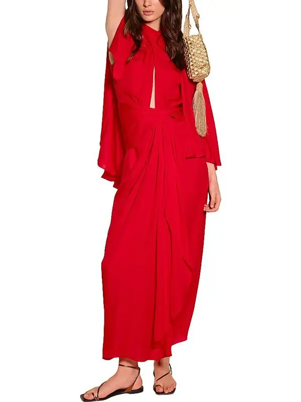 Johanna Ortiz Cape Town Silk Ankle Dress - Red
