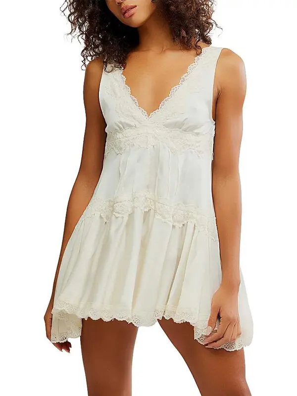 Free People In This Groove Mini Slip Dress - Tofu