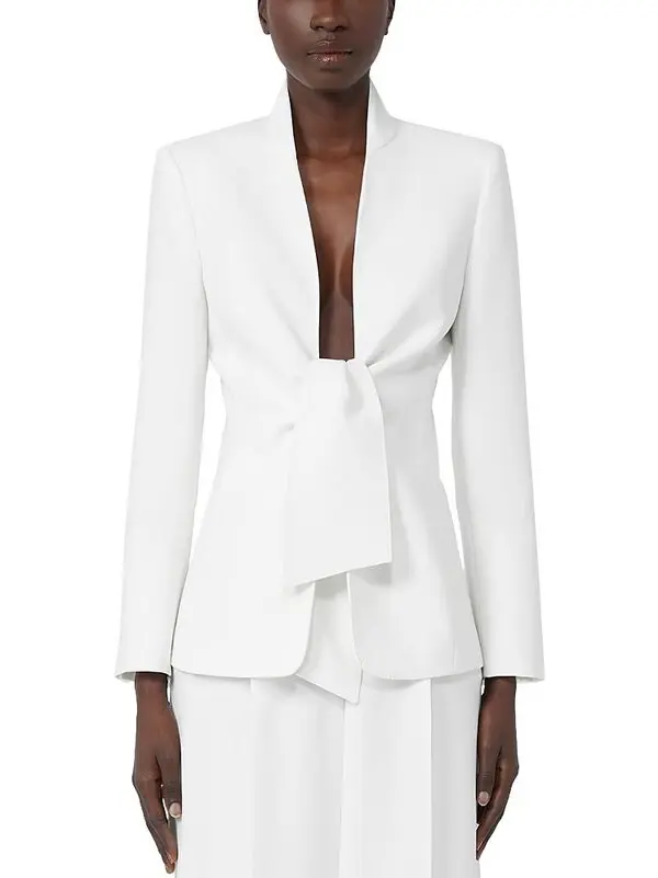 Max Mara Tie-front Jacket - White