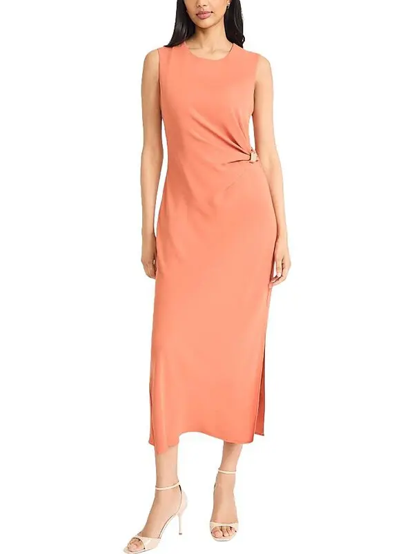 Maggy London Sleeveless Ruched Waist Midi Dress - Autumn Glaze