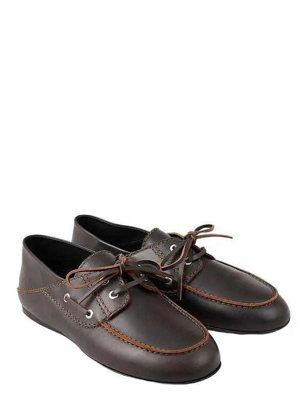 Sandro Boat-style Leather Loafers - Brown