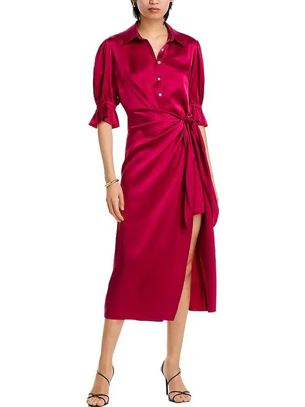 Cinq À Sept Abbie Silk Dress - Pink Garnet