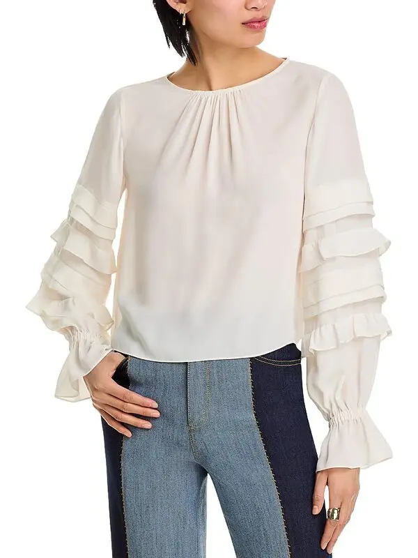 Cinq À Sept Anta Ruffled-sleeve Top - Ivory