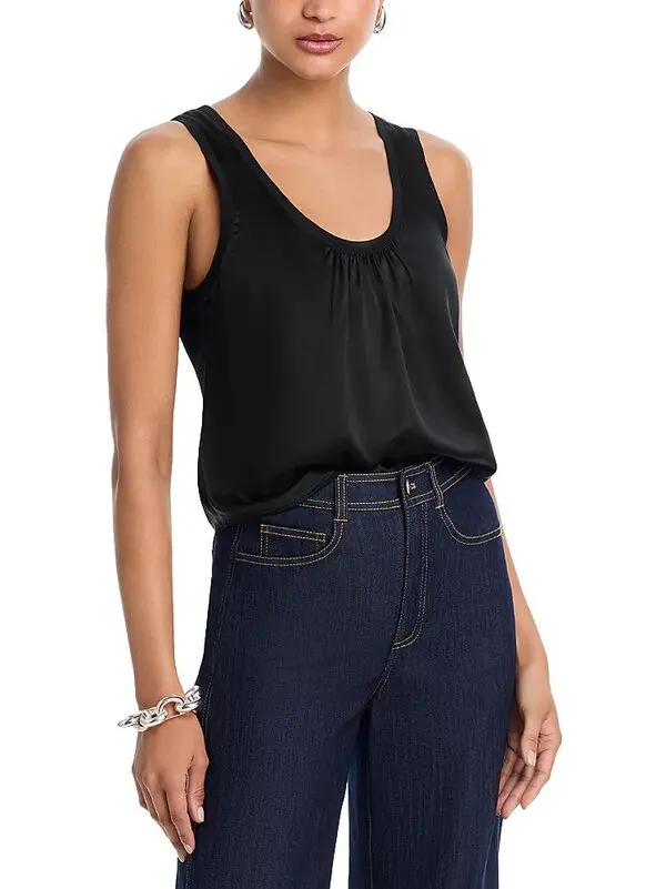 Cinq À Sept Lenore Silk Tank Top - Black