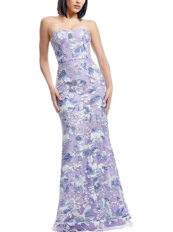 Dress The Population Sheridan Embellished Gown - Lilac Mult