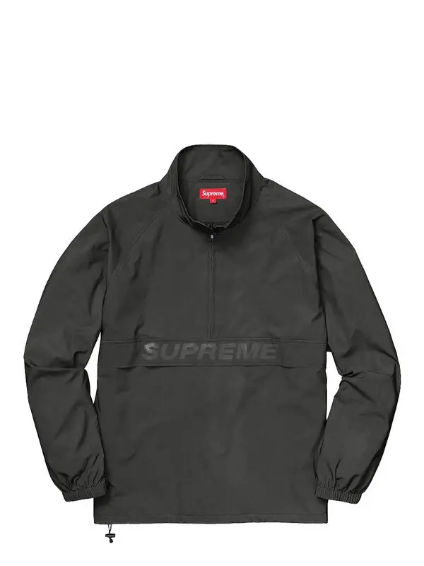 Supreme Reflective Half Zip Pullover - Black