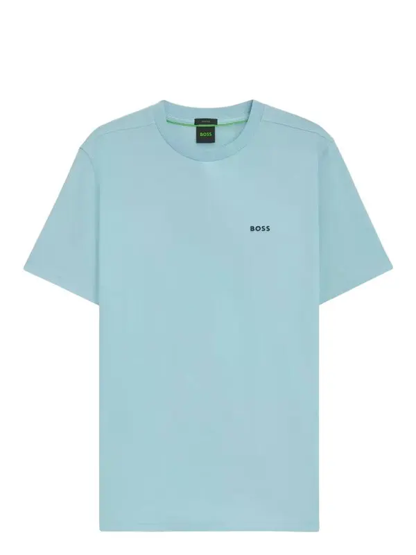 BOSS Logo-detail Crew-neck T-shirt - Blue