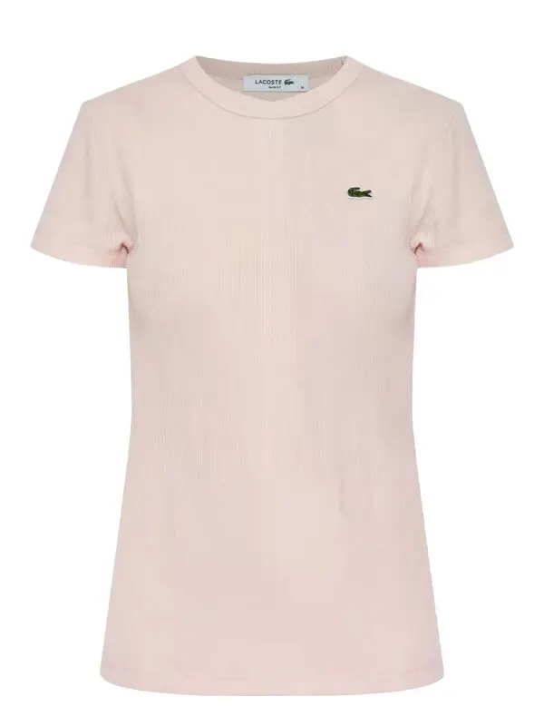 Lacoste Logo-patch Crew-neck T-shirt - Pink