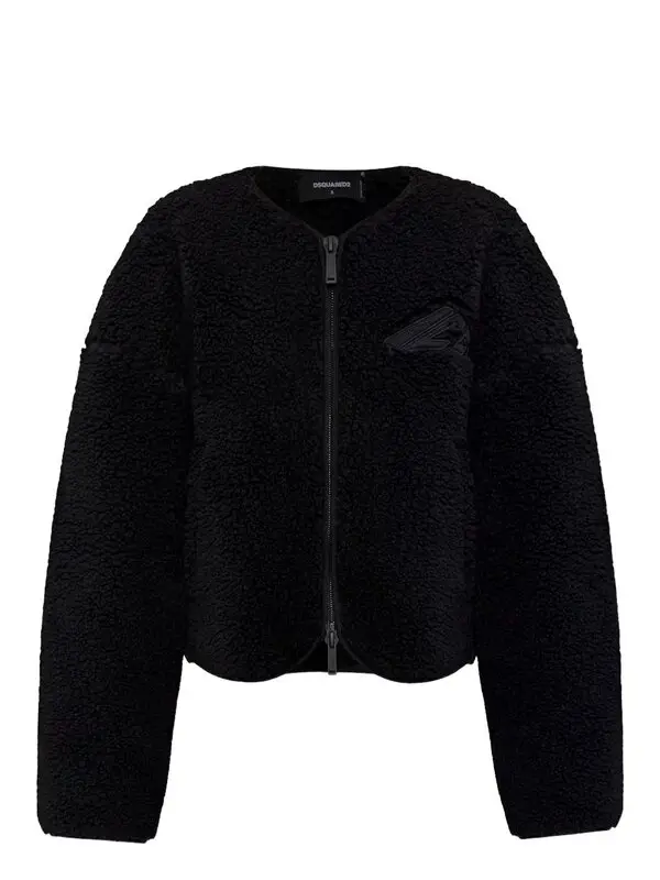 Dsquared2 Embroidered Fleece Jacket - Black