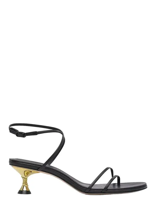 Studio Amelia 50mm Helix-shaped Heel Sandals - Black