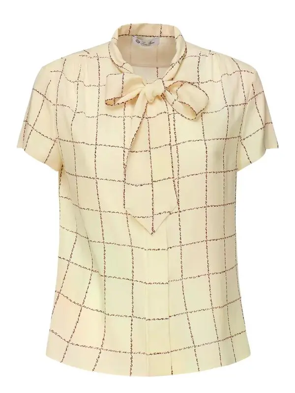 Loro Piana Febe Pussy-bow Silk Blouse - Neutrals