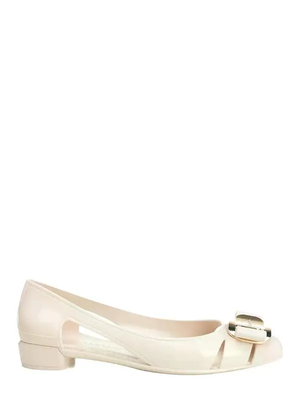 FERRAGAMO Vara Bow Cut-out Pumps - White