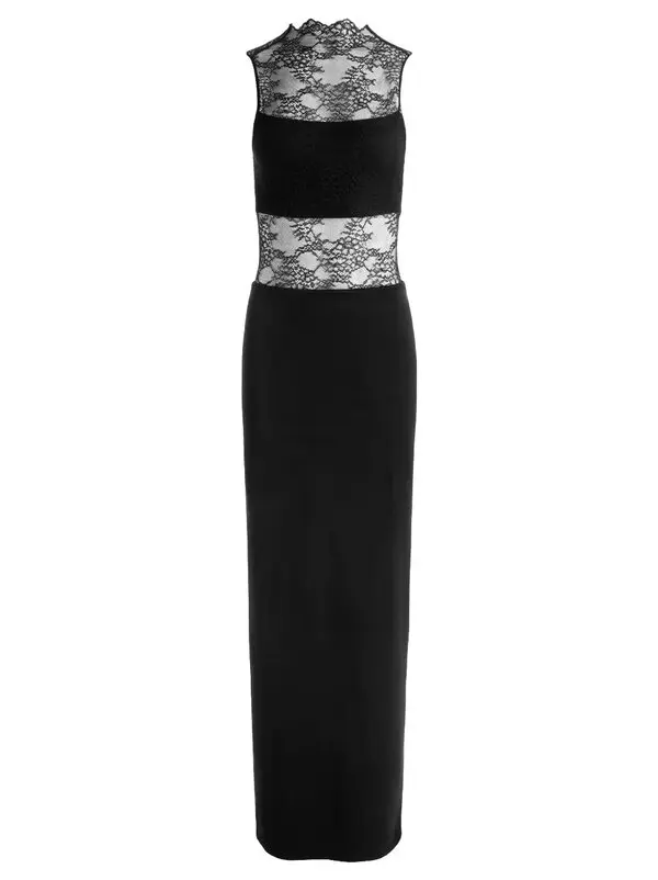 Alice + Olivia Nichol Lace Panel Maxi Dress - Black