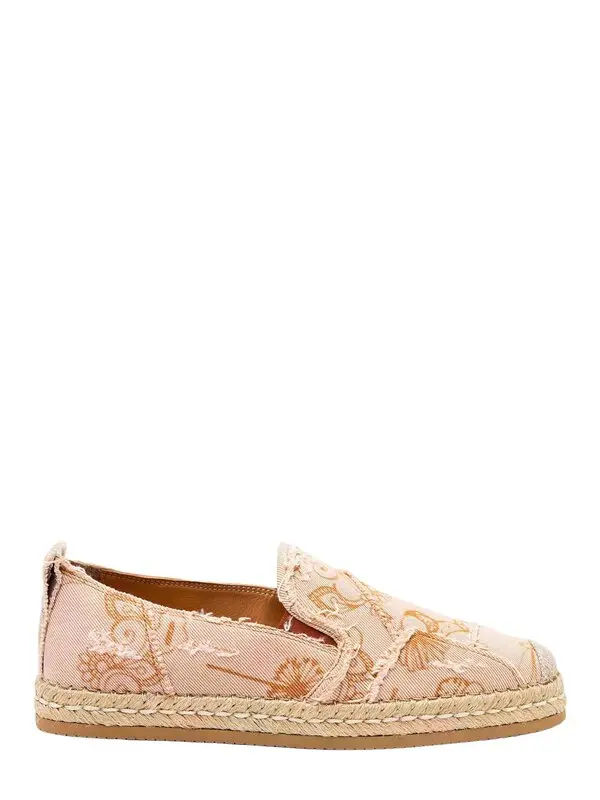 Hogan Floral-print Frayed Espadrille - Orange