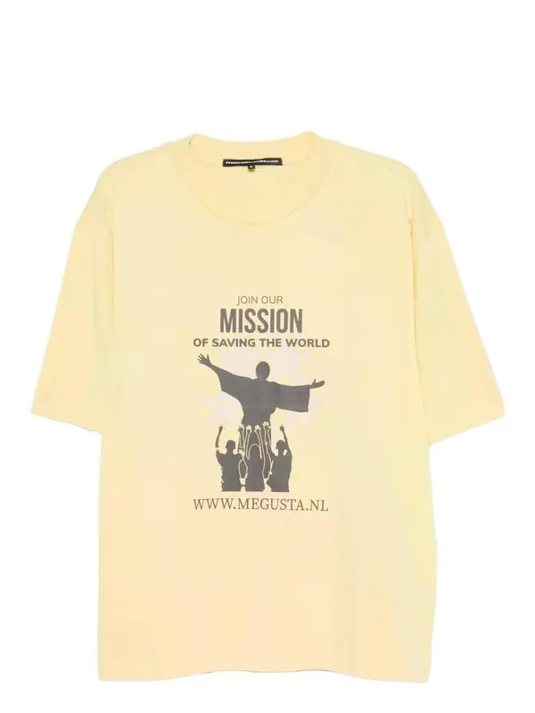 MEGUSTA Graphic-print T-shirt - Yellow