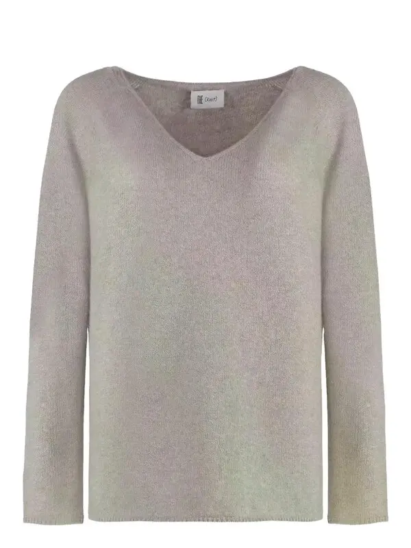 THE (ALPHABET) V-neck Sweater - Grey
