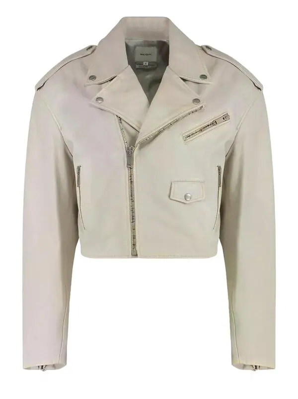HALFBOY Zip-detailed Biker Jacket - Neutrals