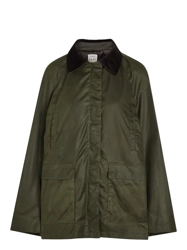 TOTEME Waxed Cotton Jacket - Green Dark