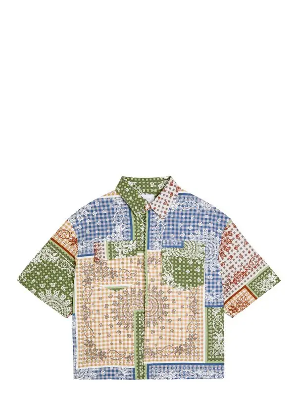 Rhude Bandana Boxy Linen-blend Shirt - Multicoloured 1